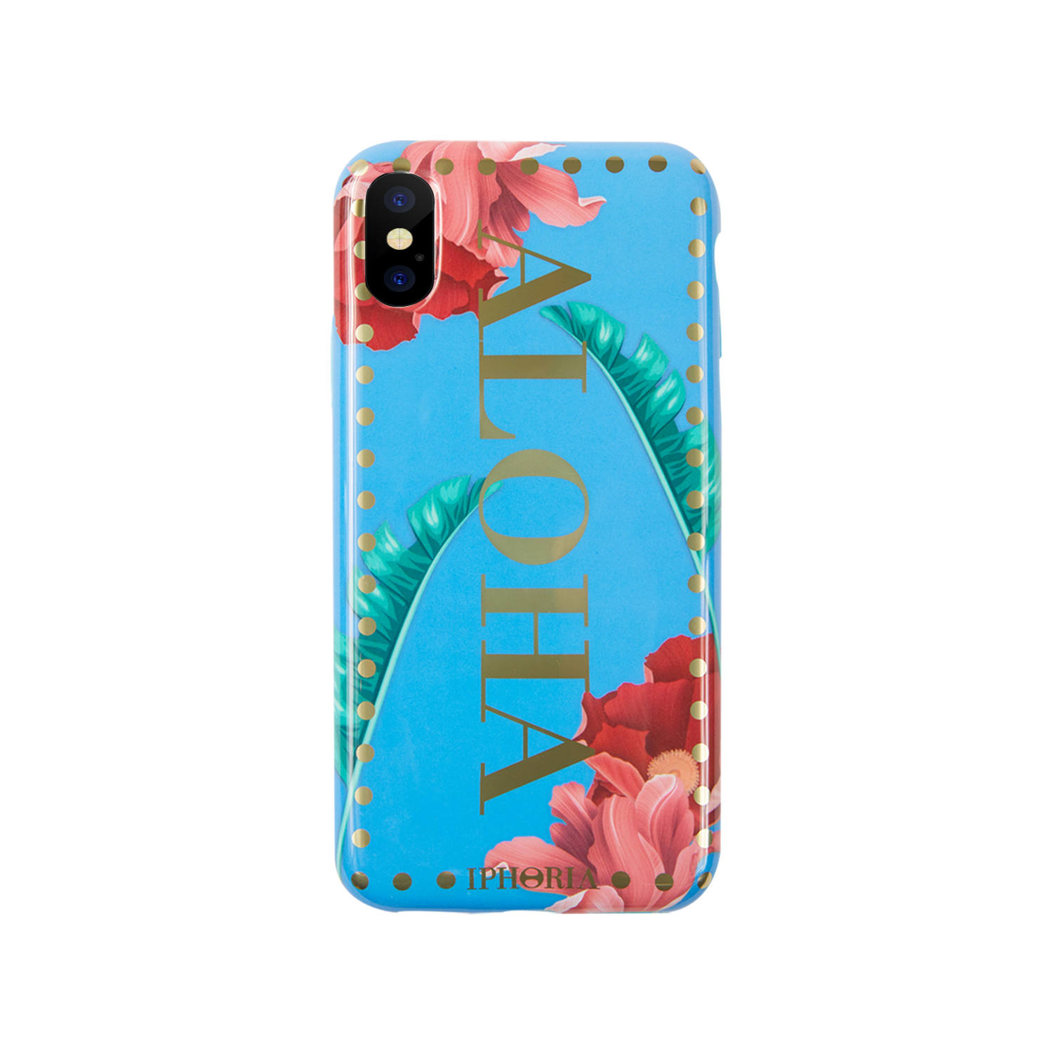 IPHORIA - Case for Apple iPhone X/XS - Blue Flowers ALOHA | IPHORIA